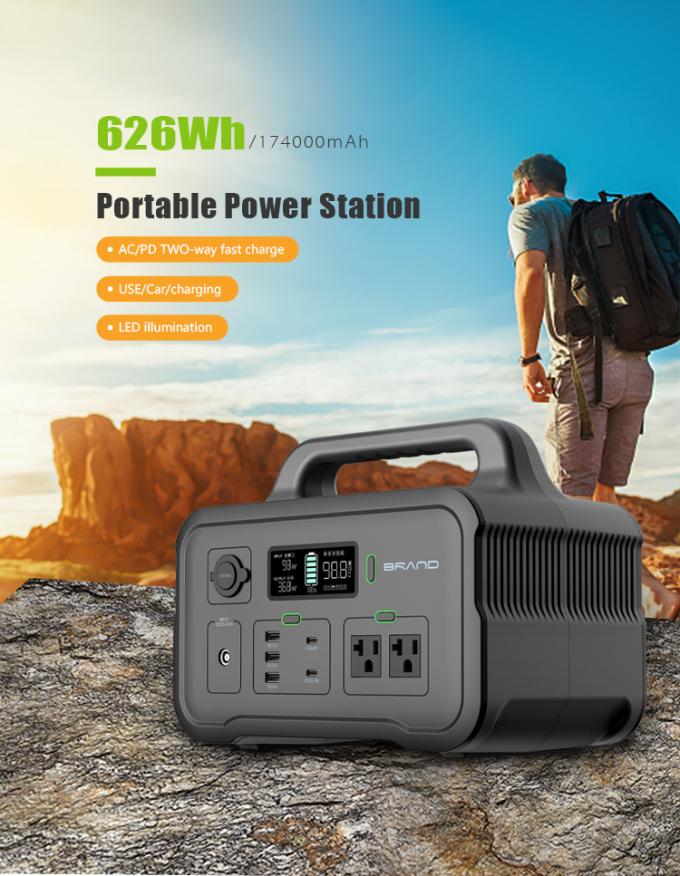 600W Rechargeable Outdoor Portable Power Station For Camping Fishing